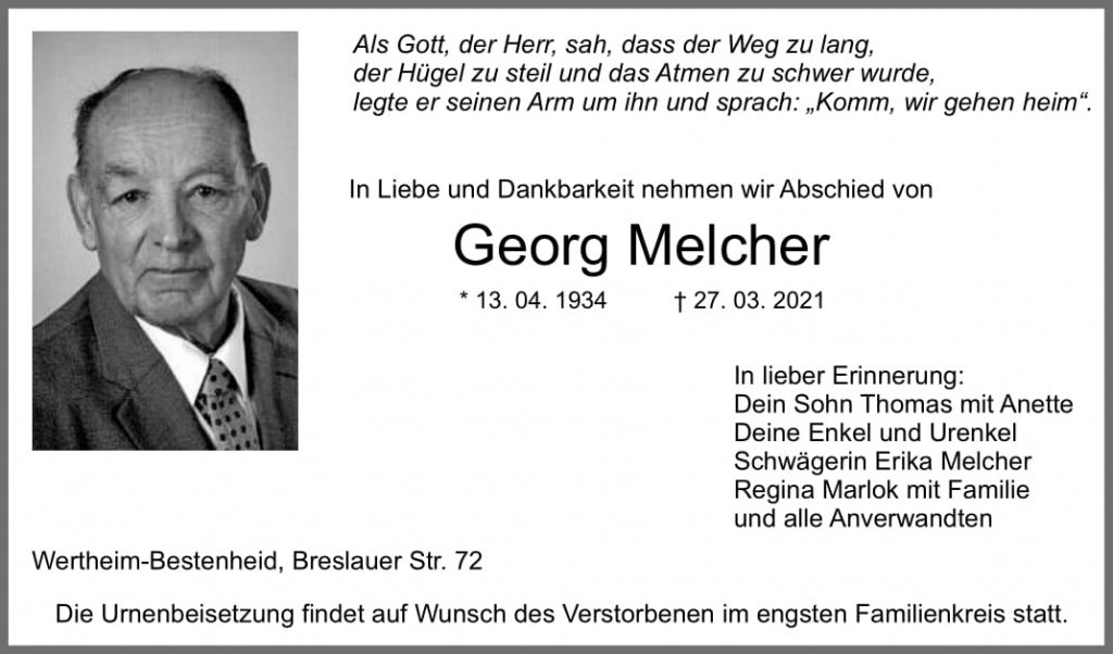 Georg Melcher – Beile Bestattungen